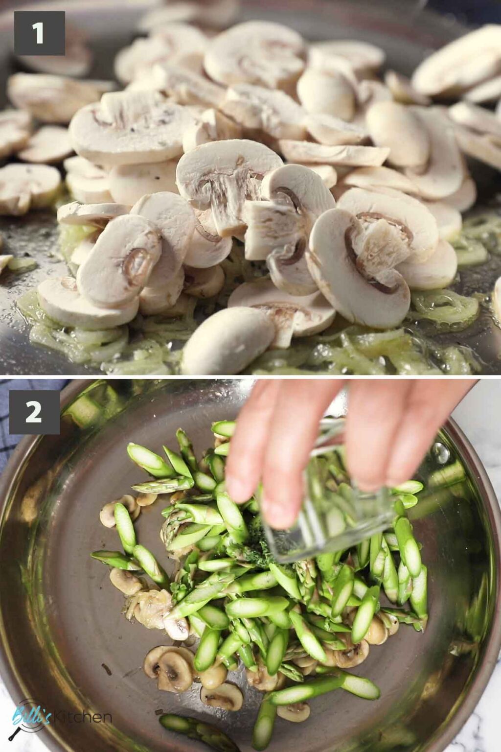 Creamy Mushroom Asparagus Pasta | Billi's Kitchen