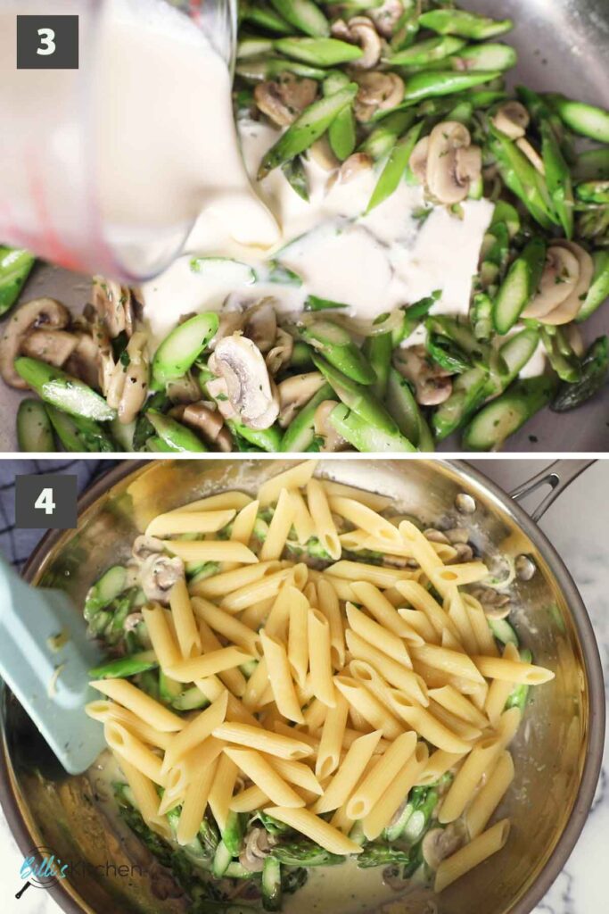 Creamy Mushroom Asparagus Pasta | Billi's Kitchen