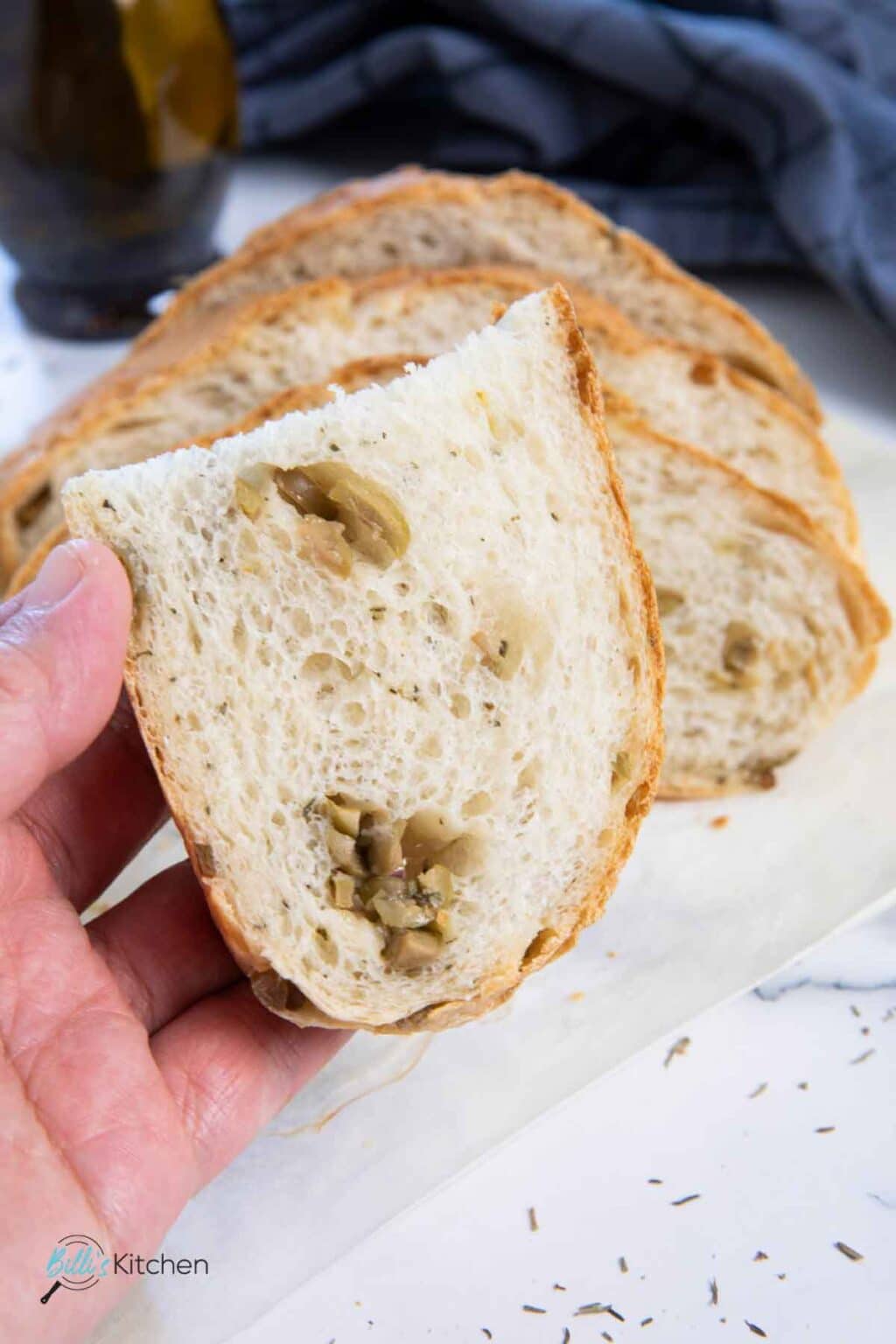 Green Olive Loaf Bread | Billi's Kitchen
